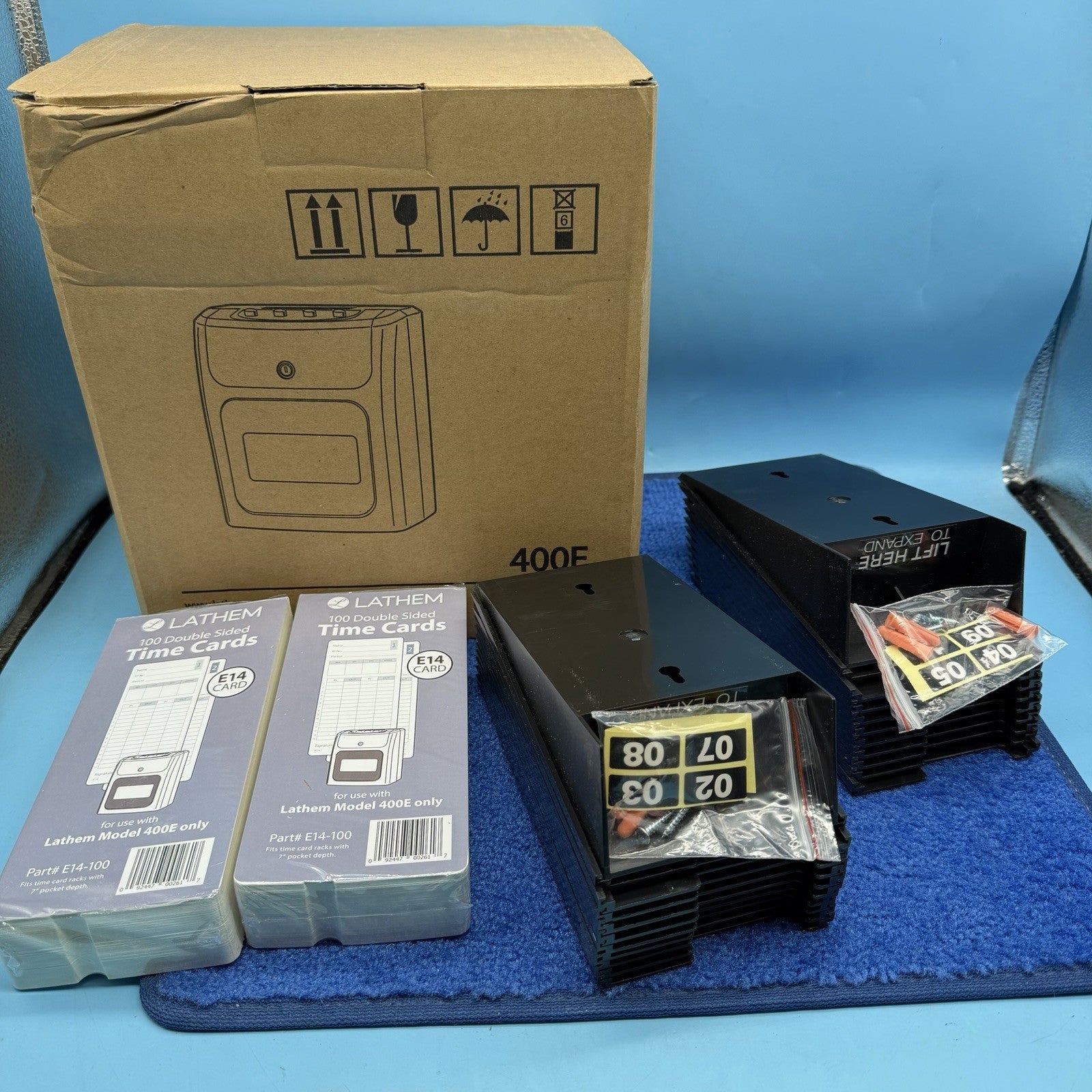 Lathem 400E-KIT Top-Feed Electronic Time Clock Bundle Kit Time Clock G ...