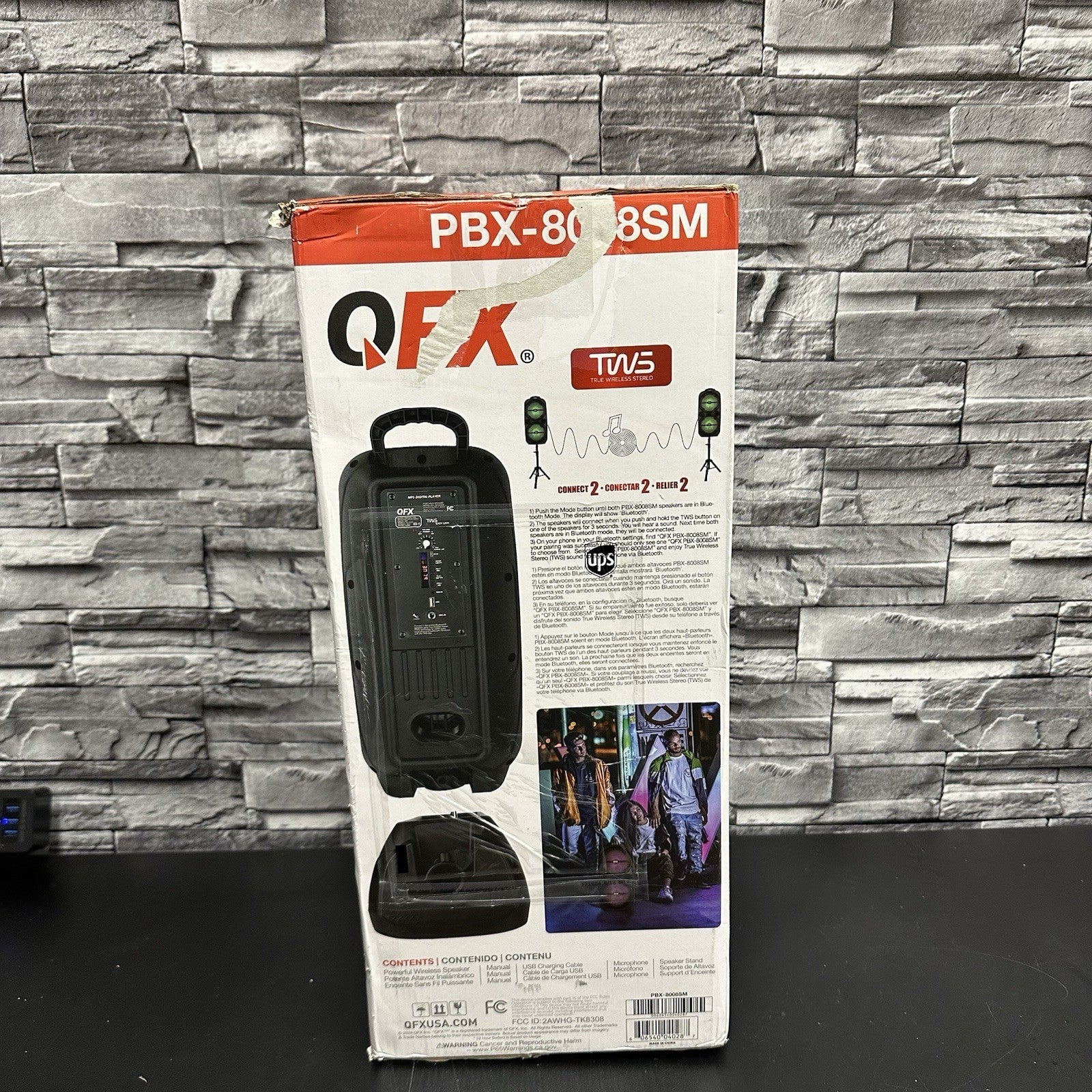 QFX PBX-8008sm Portable Bluetooth True Wireless Speaker with LEDs, Mic ...
