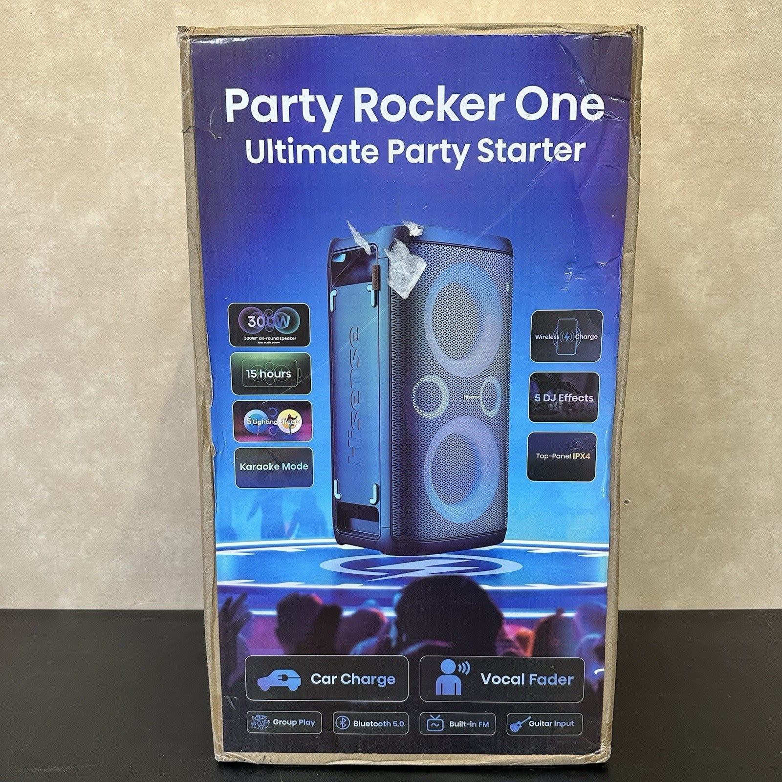 HIsense Party Rocker One 300W Portable Bluetooth Speaker, Black ...